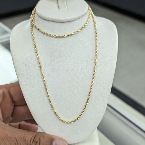 Unbrand | Jewelry | Kt Real Gold Rope Chain 2mm 20 Inch | Poshmark